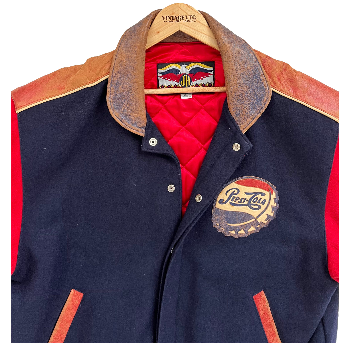 Rare vintage Jeff Hamilton Pepsi Cola wool varsity letterman Jacket. X – Vintage VTG