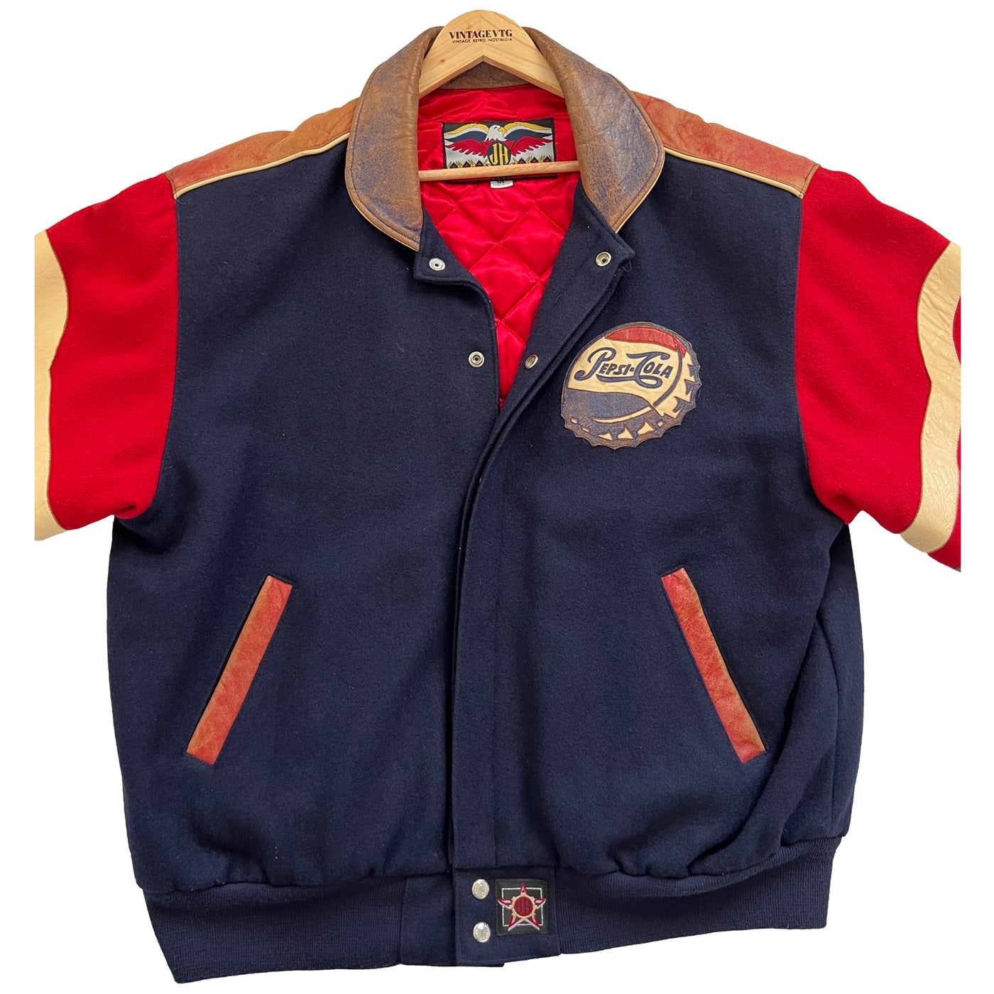Rare vintage Jeff Hamilton Pepsi Cola wool varsity letterman Jacket. X – Vintage VTG